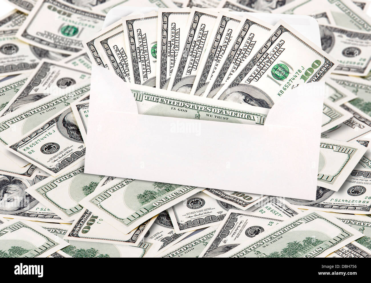 money in envelope isolated on white background Stock Photo - Alamy