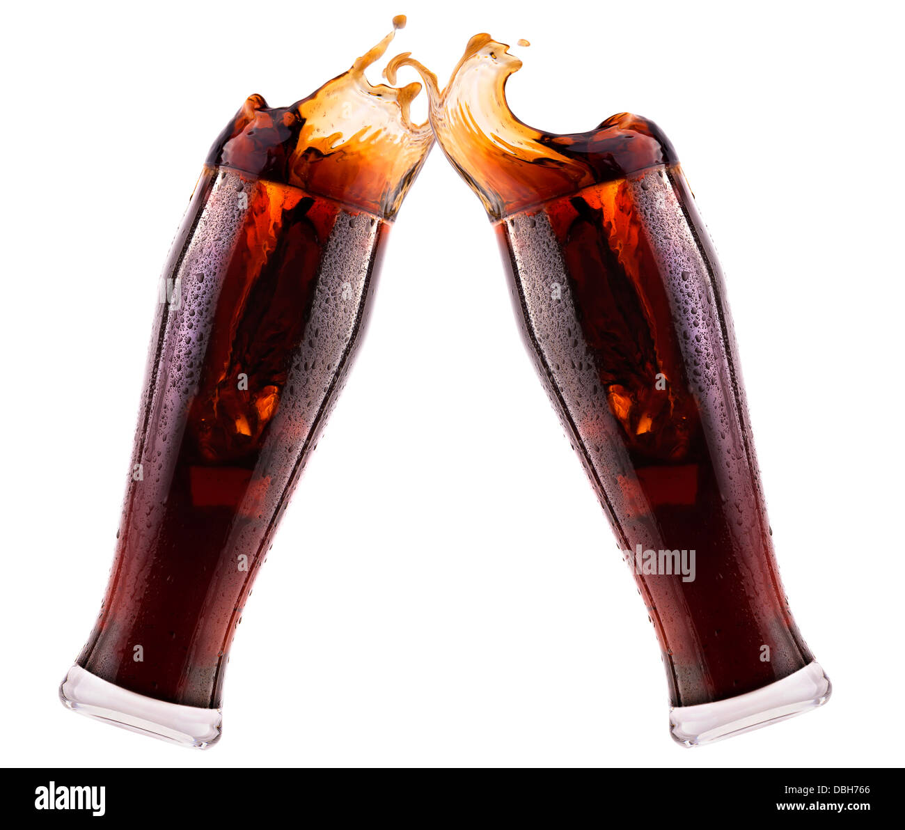 Fresh cola drink background with splash isolated on a white Stock Photo ...