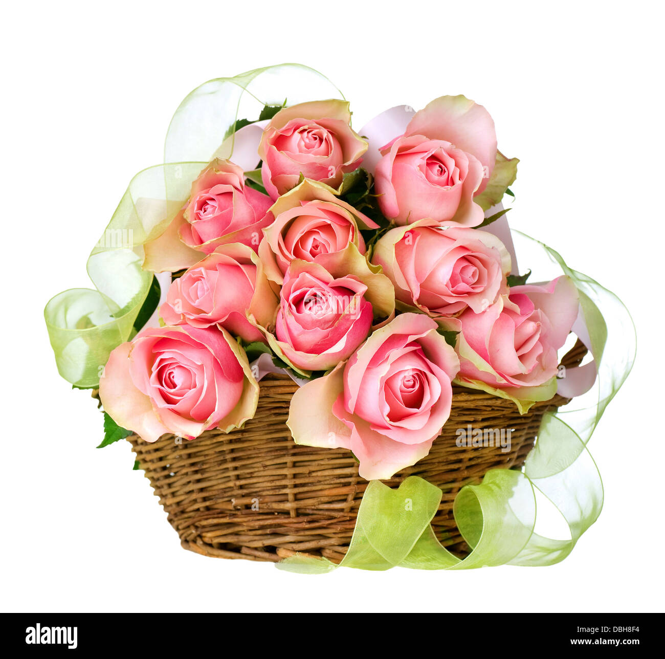 Roses in the Basket Stock Photo - Alamy