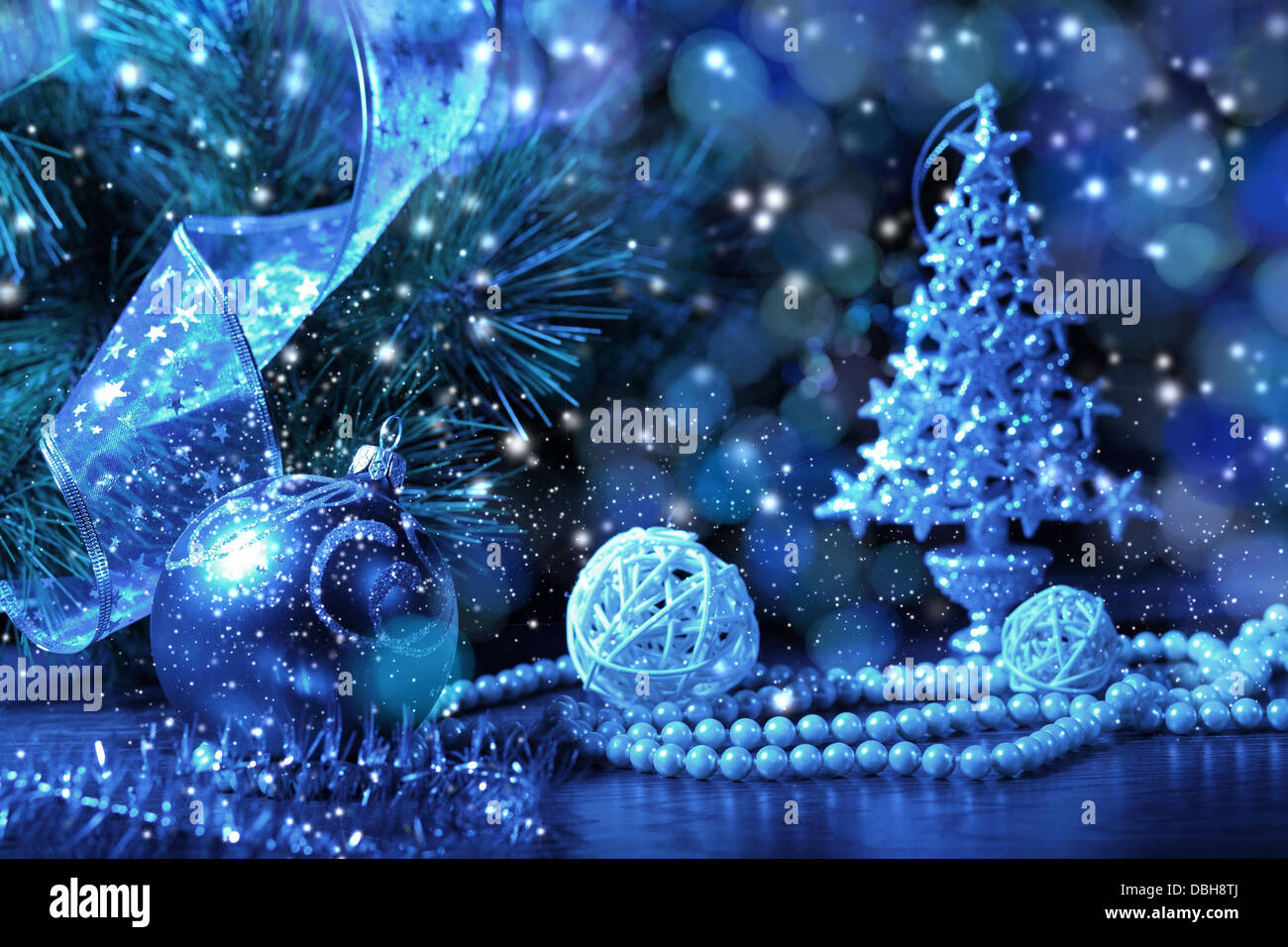 Blue Christmas collage Stock Photo - Alamy