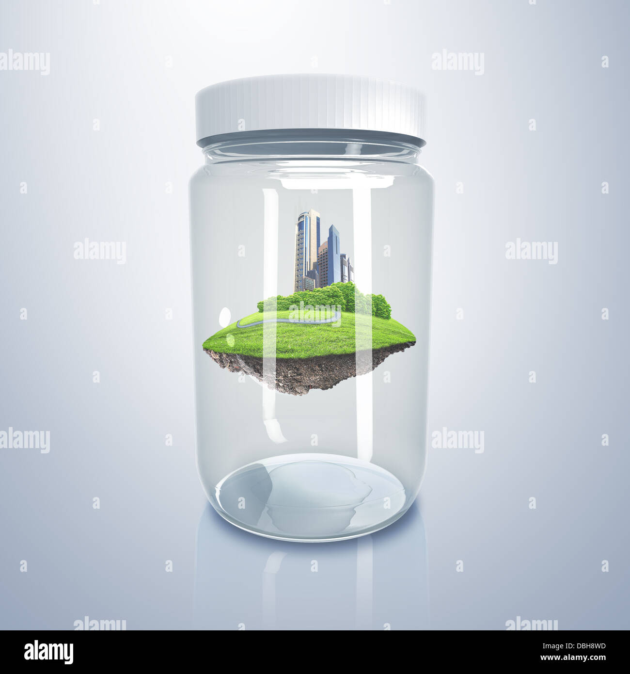 City inside a glass jar Stock Photo - Alamy