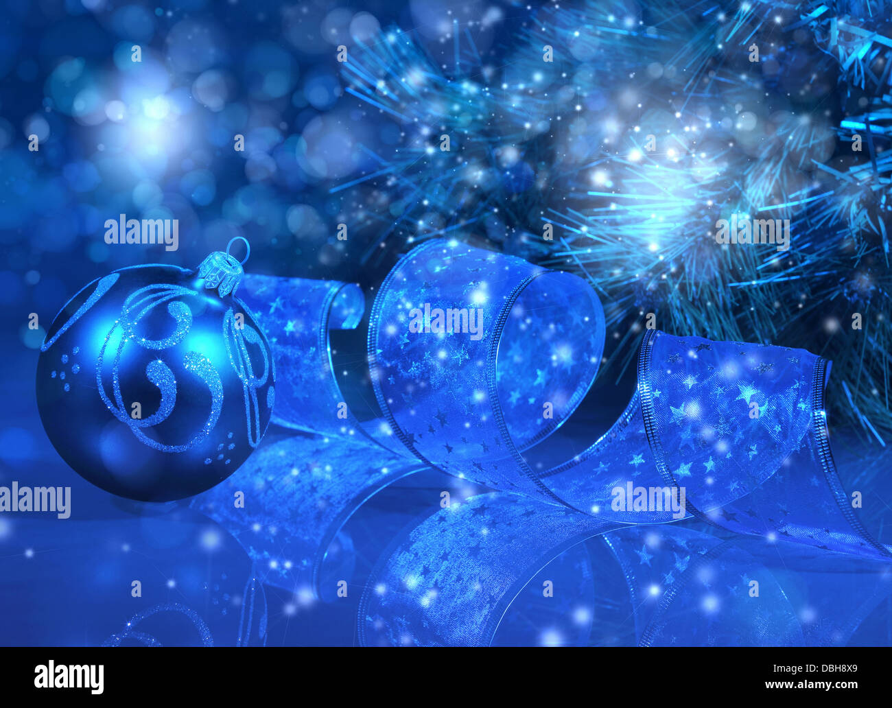Blue Christmas collage Stock Photo - Alamy