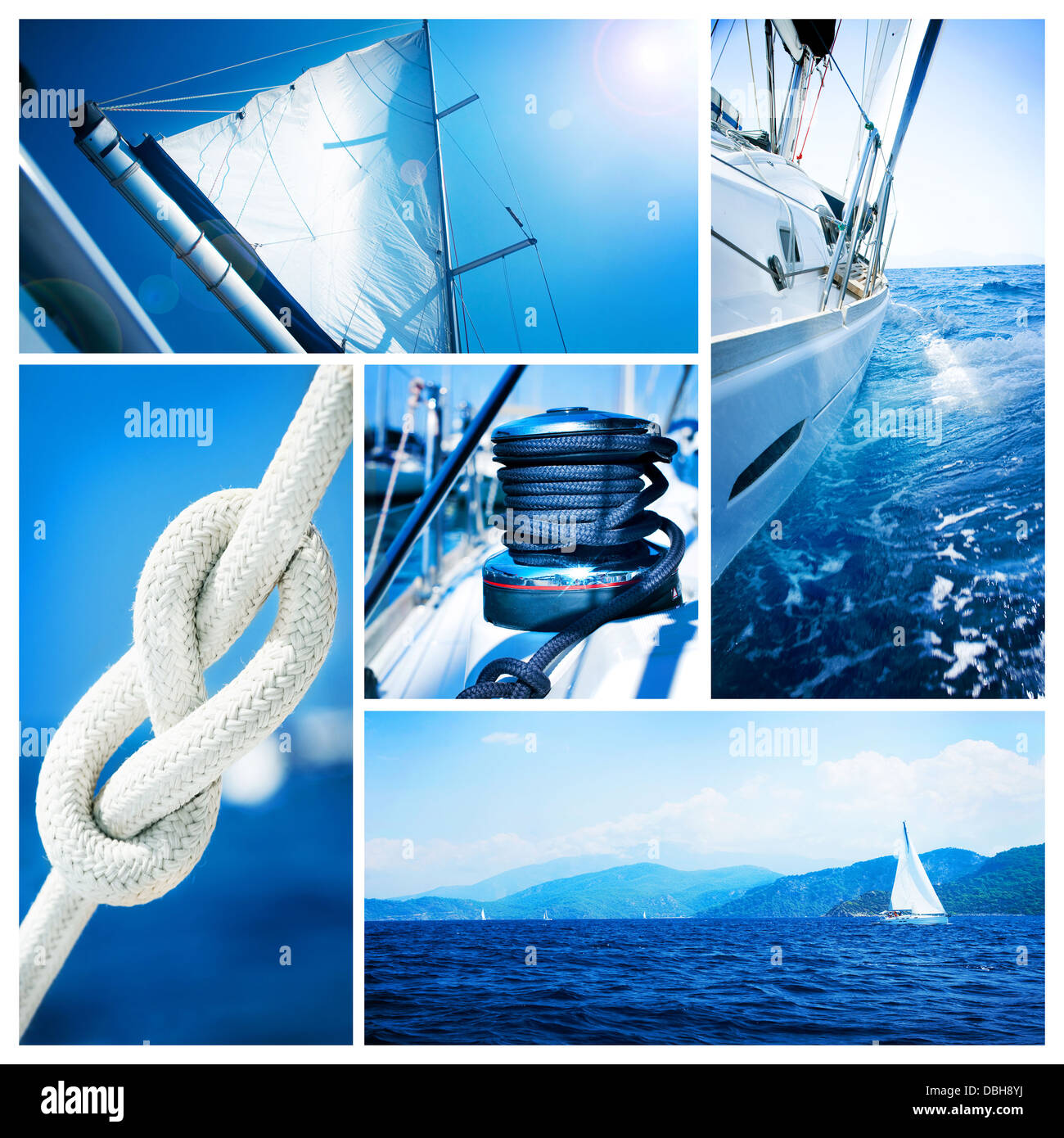 Yacht collage.Sailboat.Yachting concept Stock Photo - Alamy