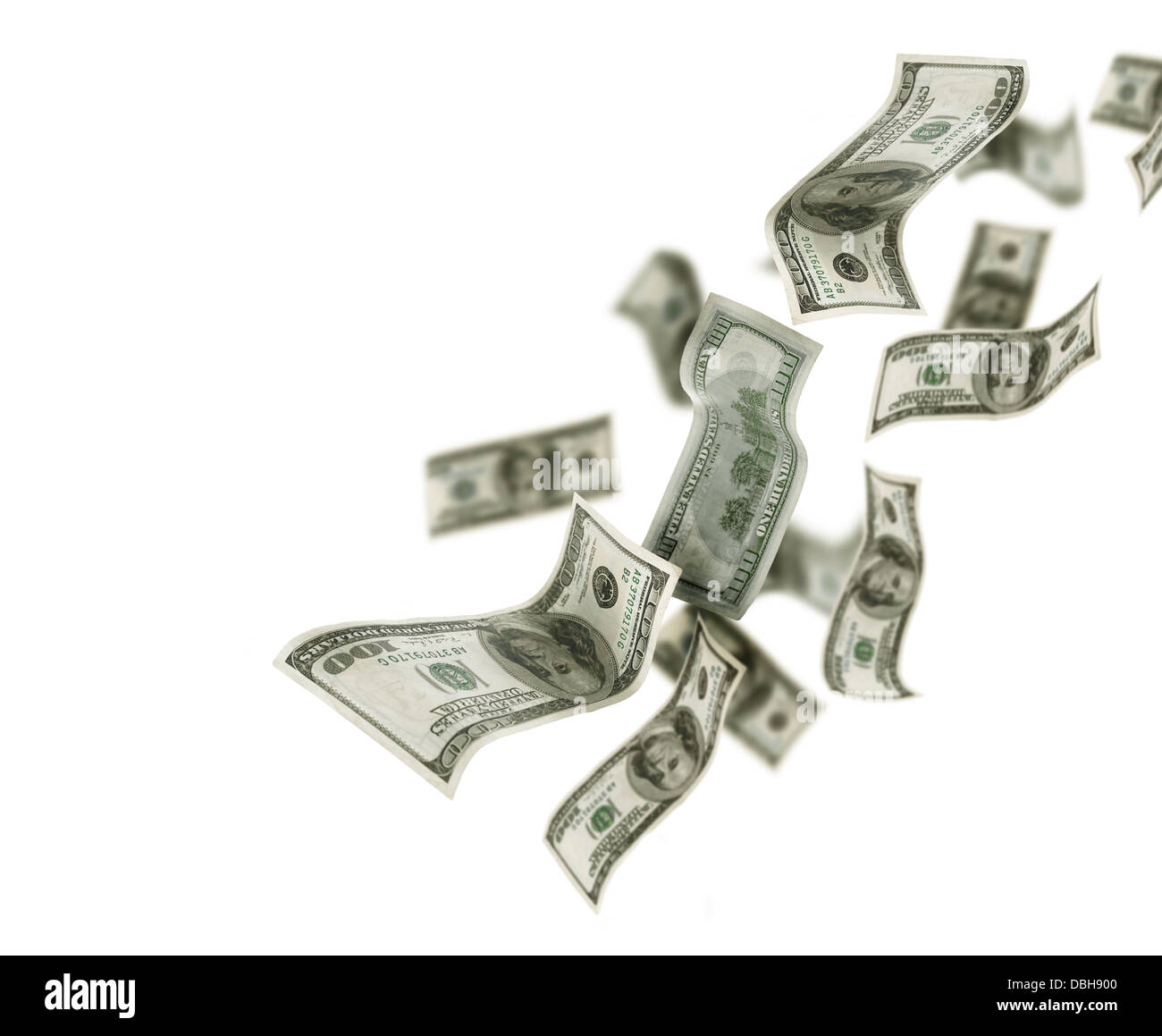 Flying banknote Cut Out Stock Images & Pictures - Alamy