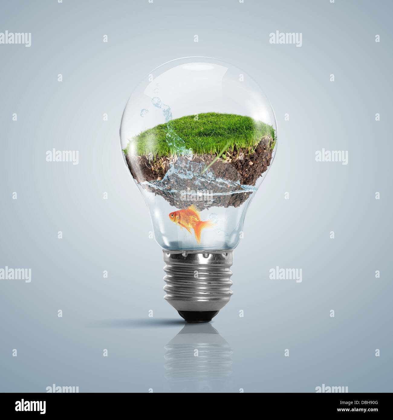 Lamp bulb with clean nature symbol inside Stock Photo - Alamy