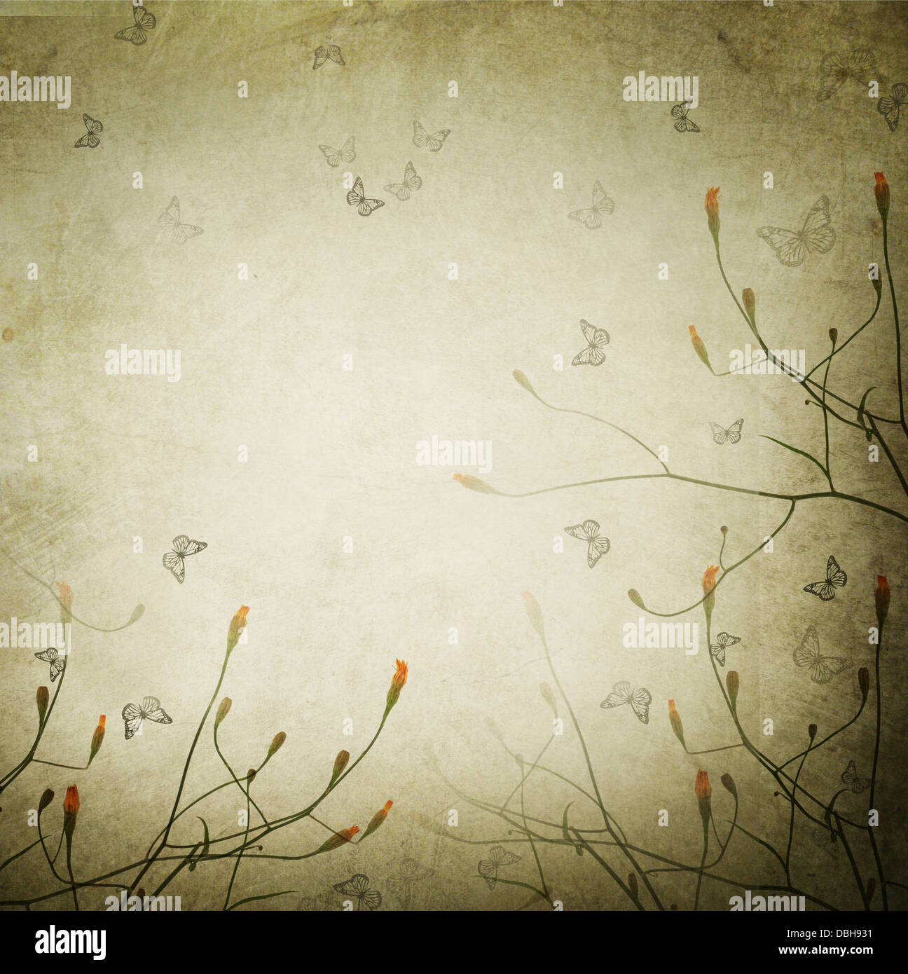 Vintage floral border hi-res stock photography and images - Alamy
