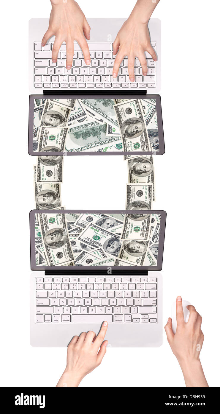 making money concept isolated ona a white Stock Photo - Alamy