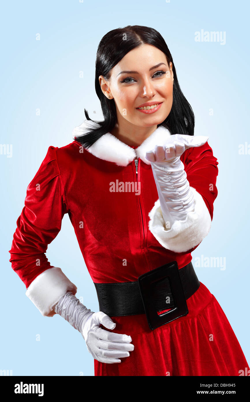 pretty santa girl Stock Photo - Alamy