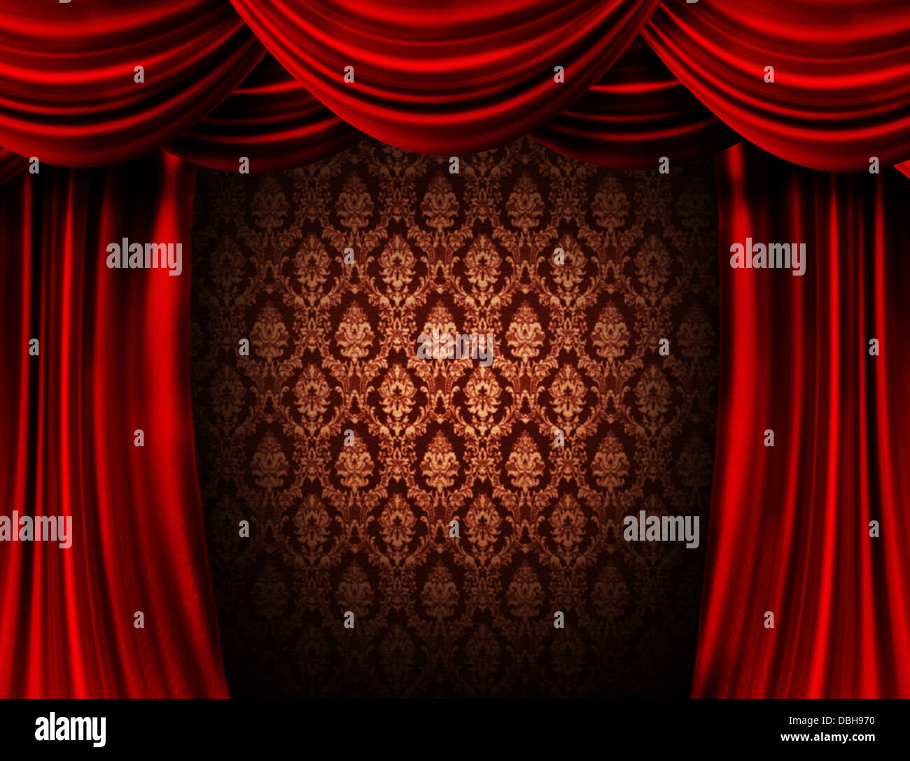 Old red damask hi-res stock photography and images - Alamy