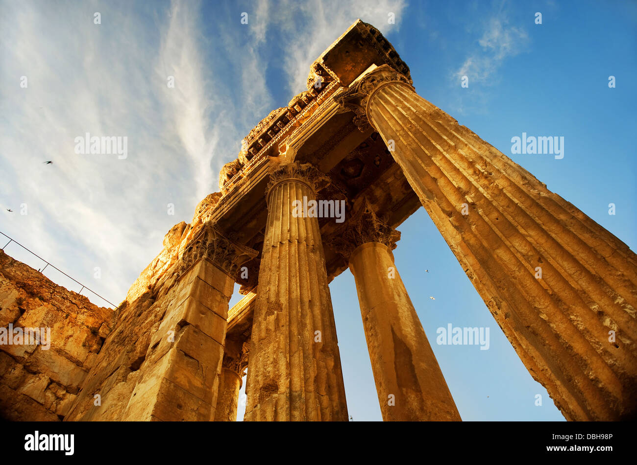 Lebanon. Old Ruins. Roman Columns in Baalbeck Stock Photo - Alamy