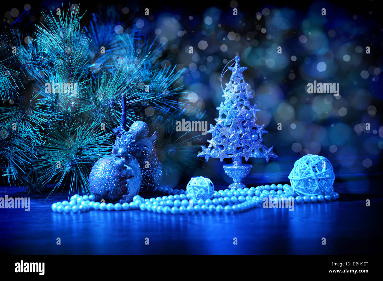 Blue Christmas collage Stock Photo - Alamy
