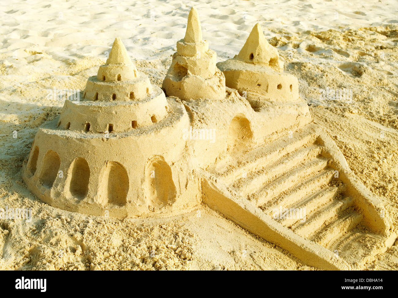 Sand Castle on the Beach Stock Photo - Alamy