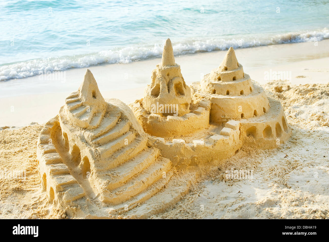 Sand Castle on the Beach Stock Photo - Alamy