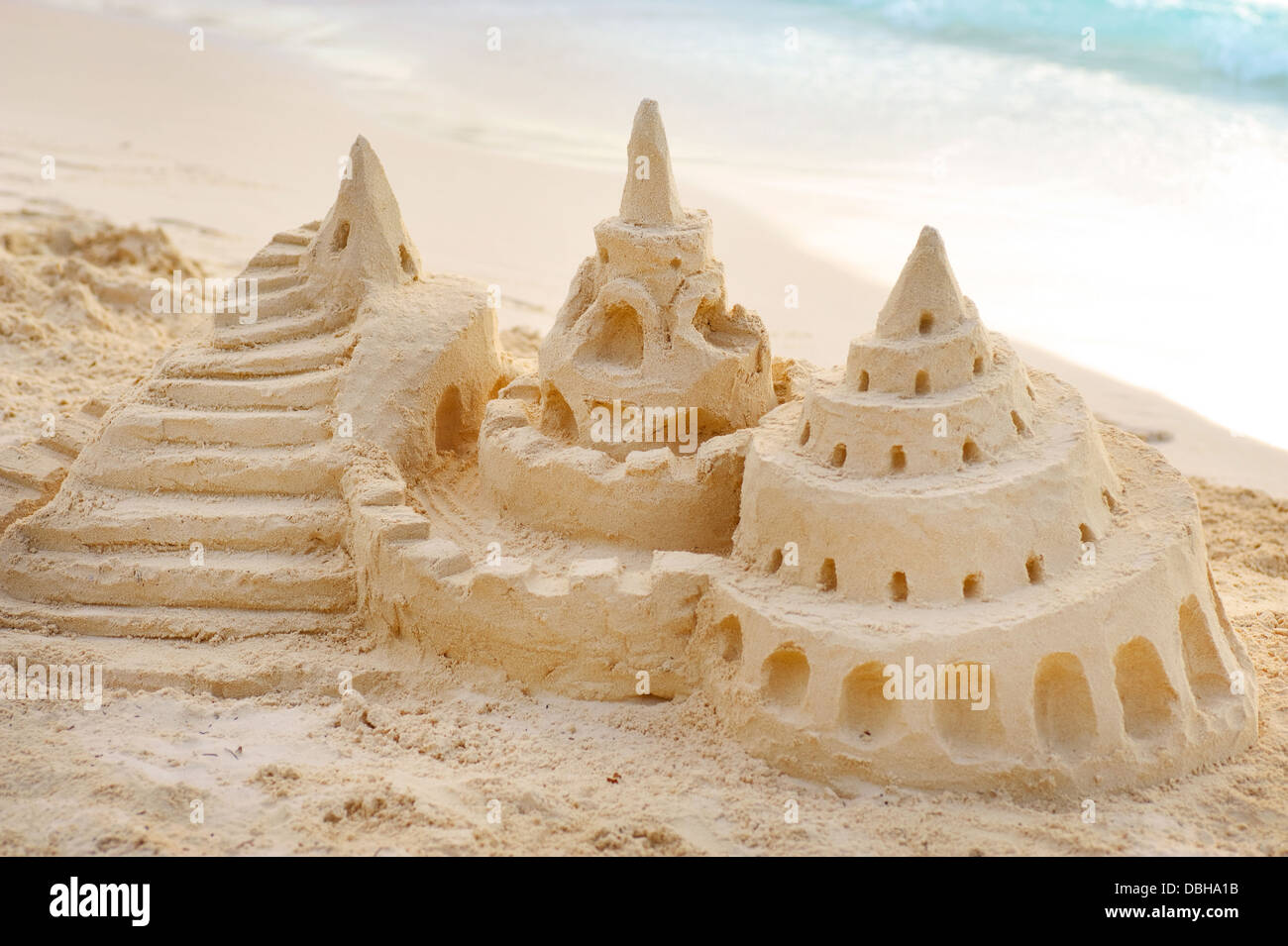 Sand Castle on the Beach Stock Photo - Alamy