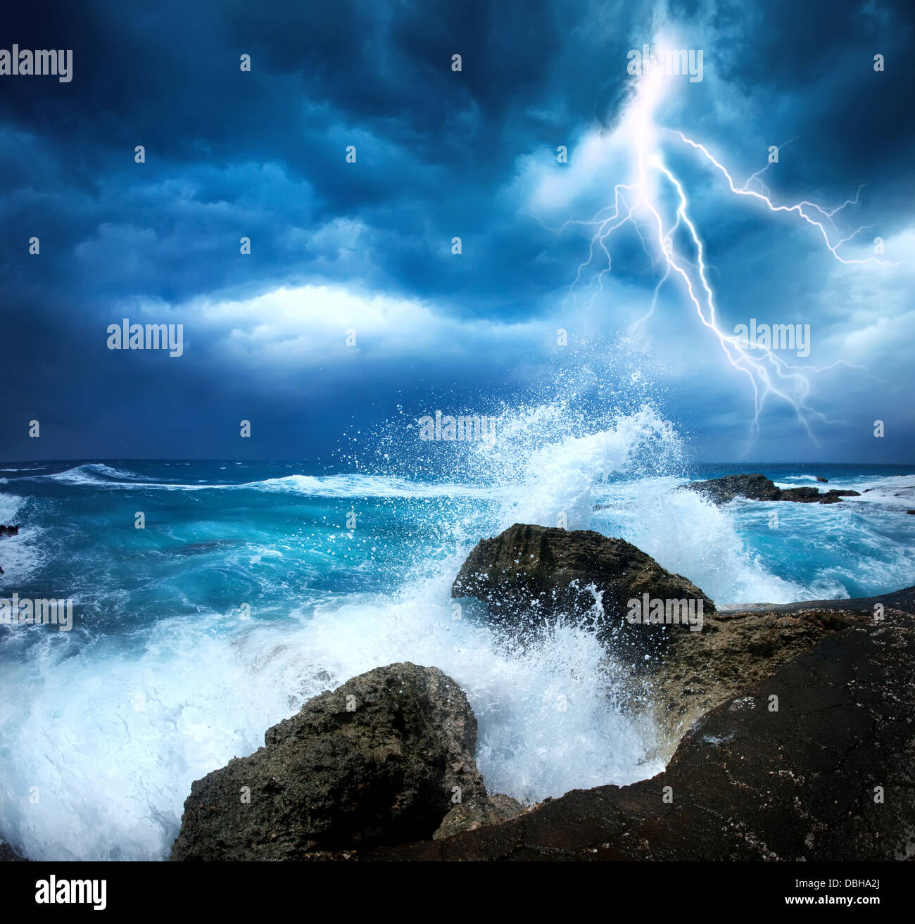 Lightning Over Ocean