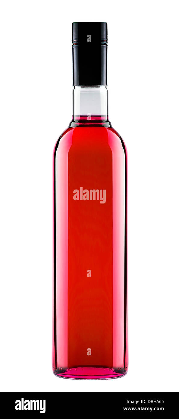 full bottle of red alcoholic cocktail isolated Stock Photo - Alamy