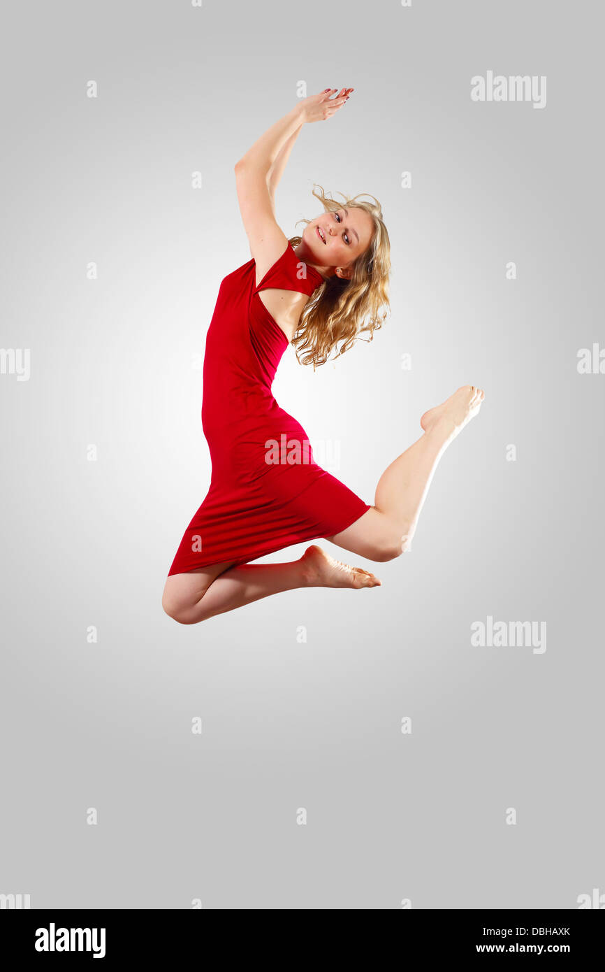 Young female dancer jumping Stock Photo - Alamy