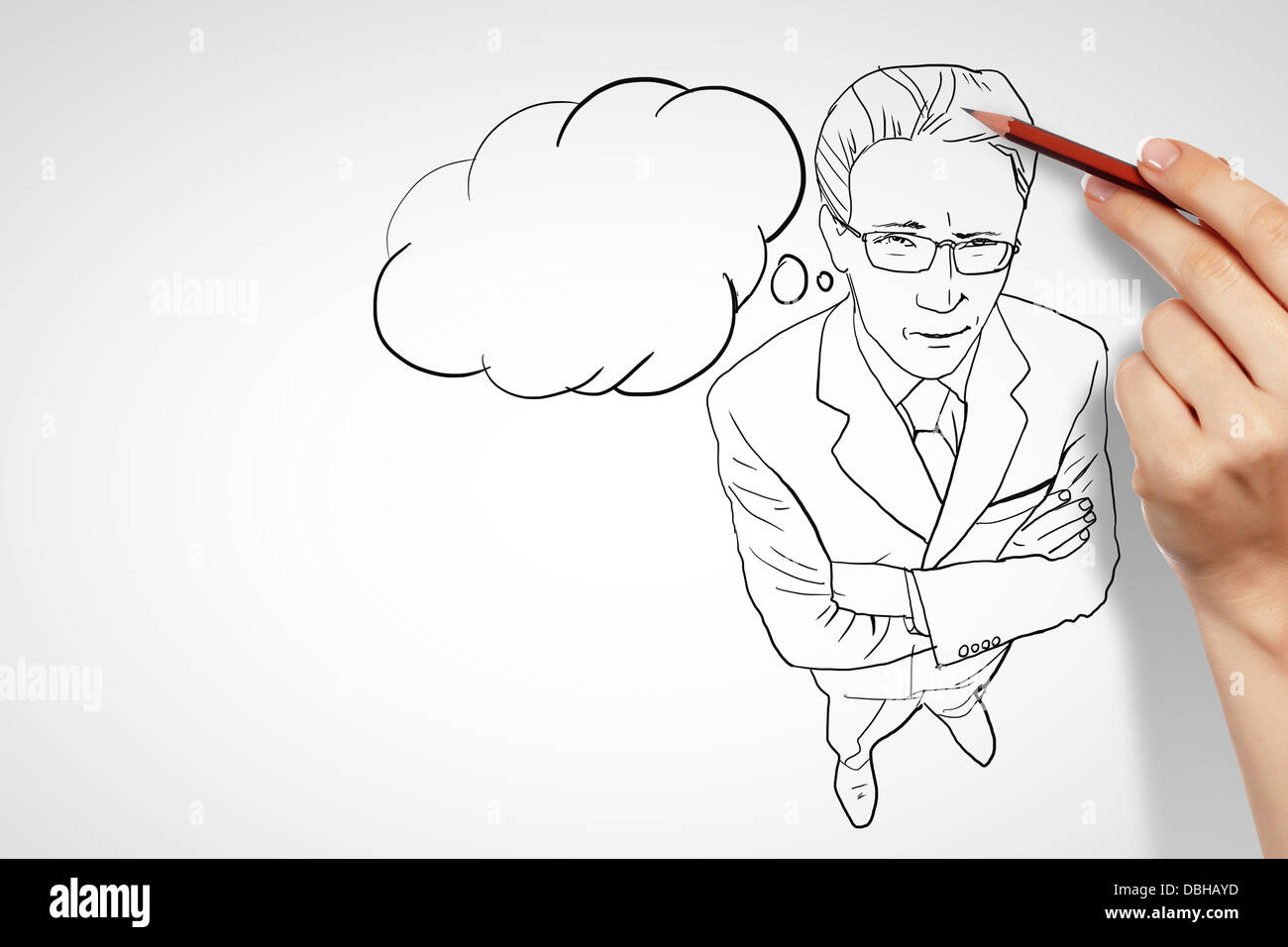 Questions and challenges in business drawing Stock Photo - Alamy