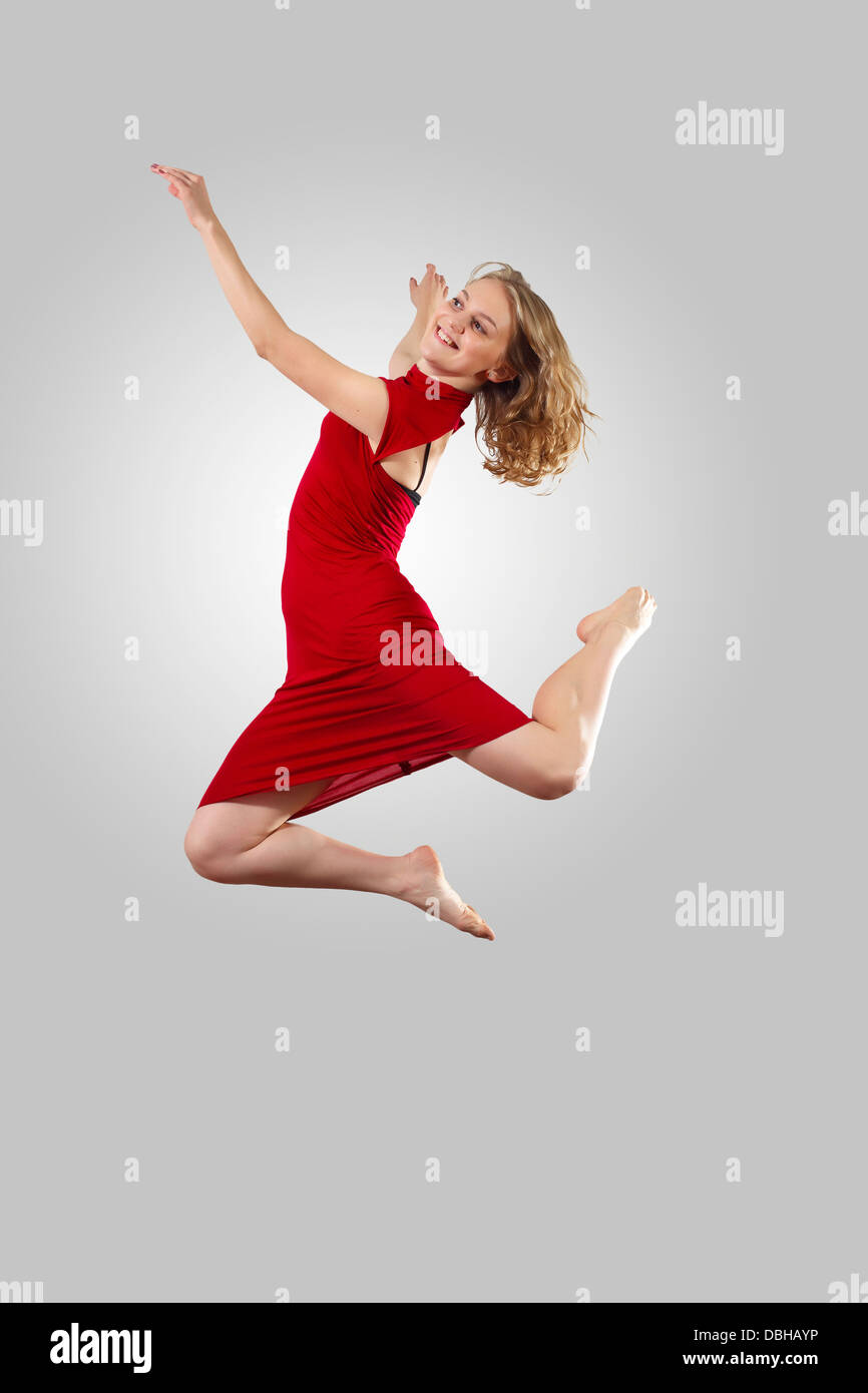 Young female dancer jumping Stock Photo - Alamy