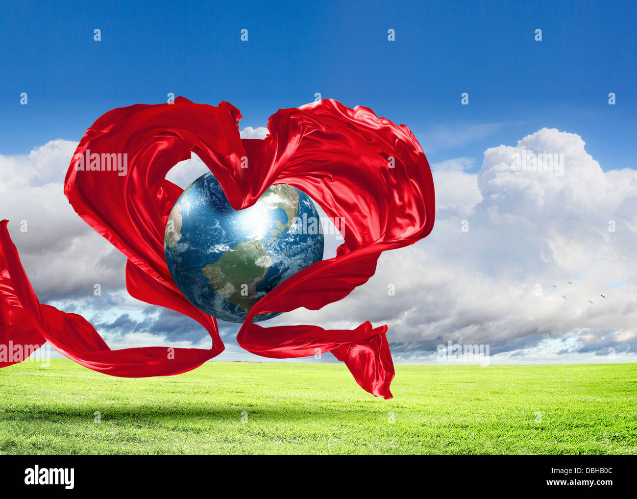 Earth Heart Icon Stock Photo - Alamy