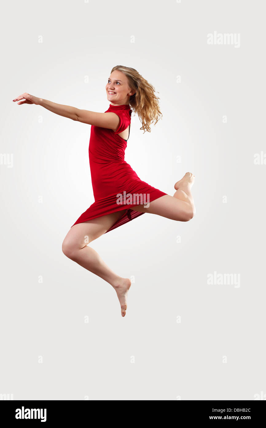 Young female dancer jumping Stock Photo - Alamy