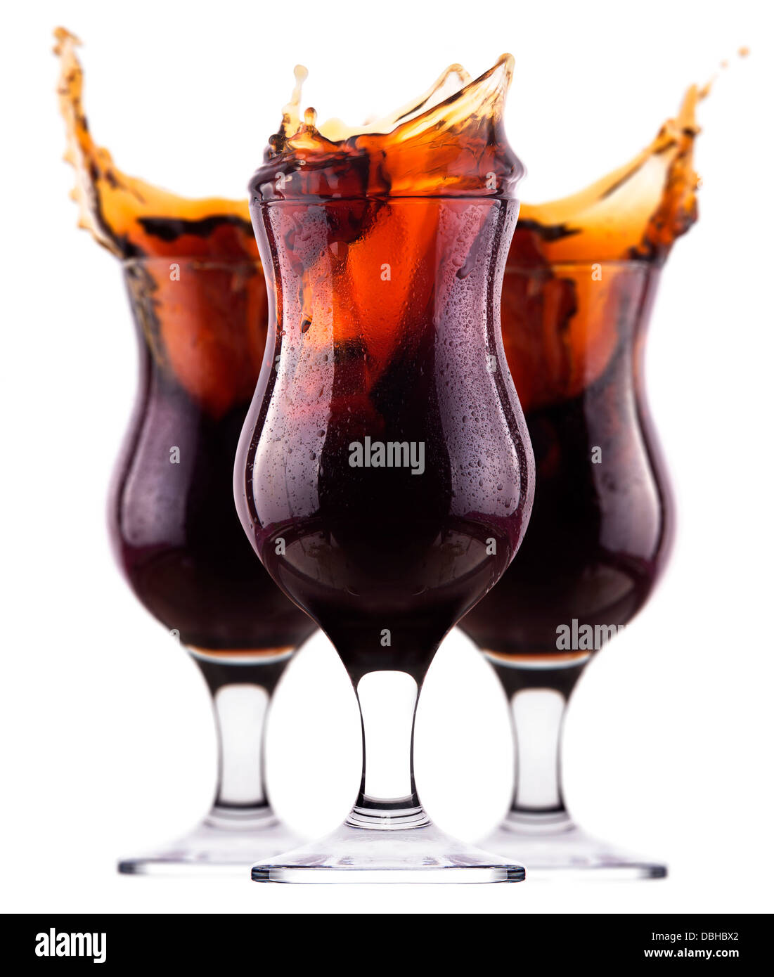 Fresh cola drink background with splash isolated on a white Stock Photo ...
