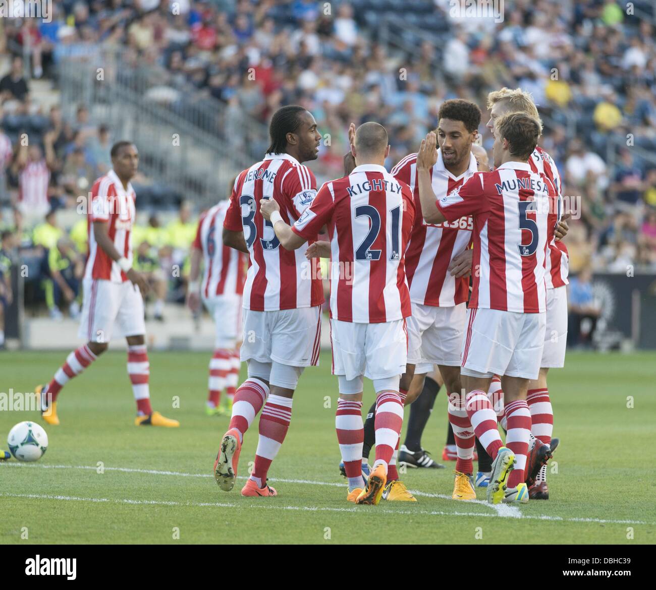 Chester, Pennsylvania, USA. 30th July, 2013. Stoke City players ...