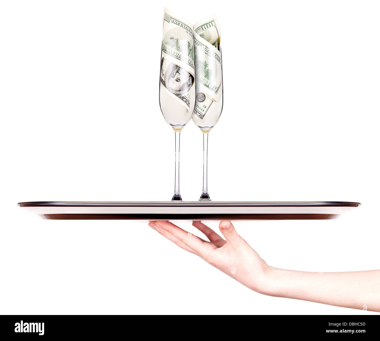 money Cocktail business concept present isolated Stock Photo - Alamy
