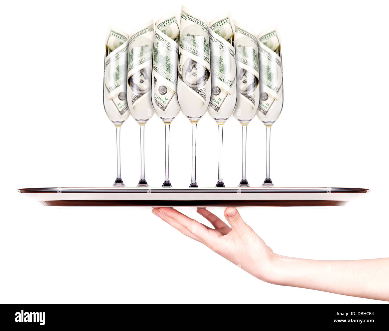 money Cocktail business concept present isolated Stock Photo - Alamy