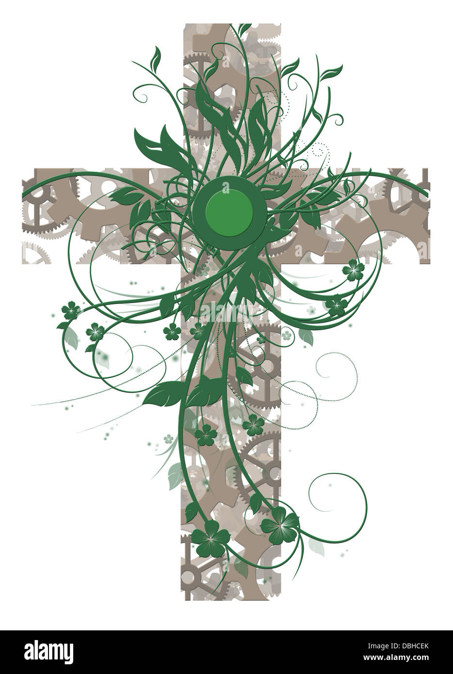 green floral cross Stock Photo - Alamy