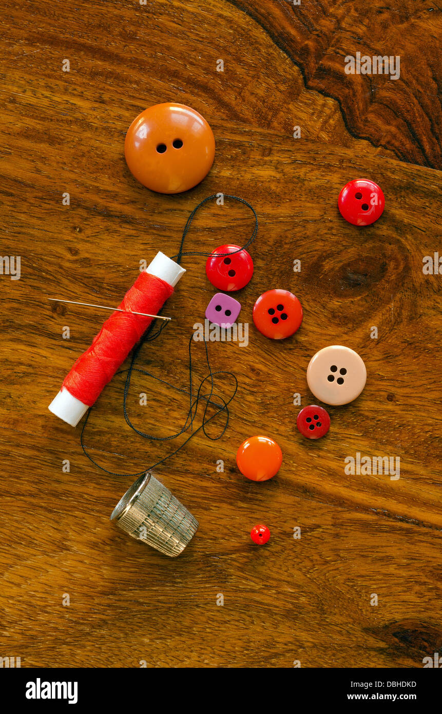 A grouping of items representing the occupation of sewing or crafting ...