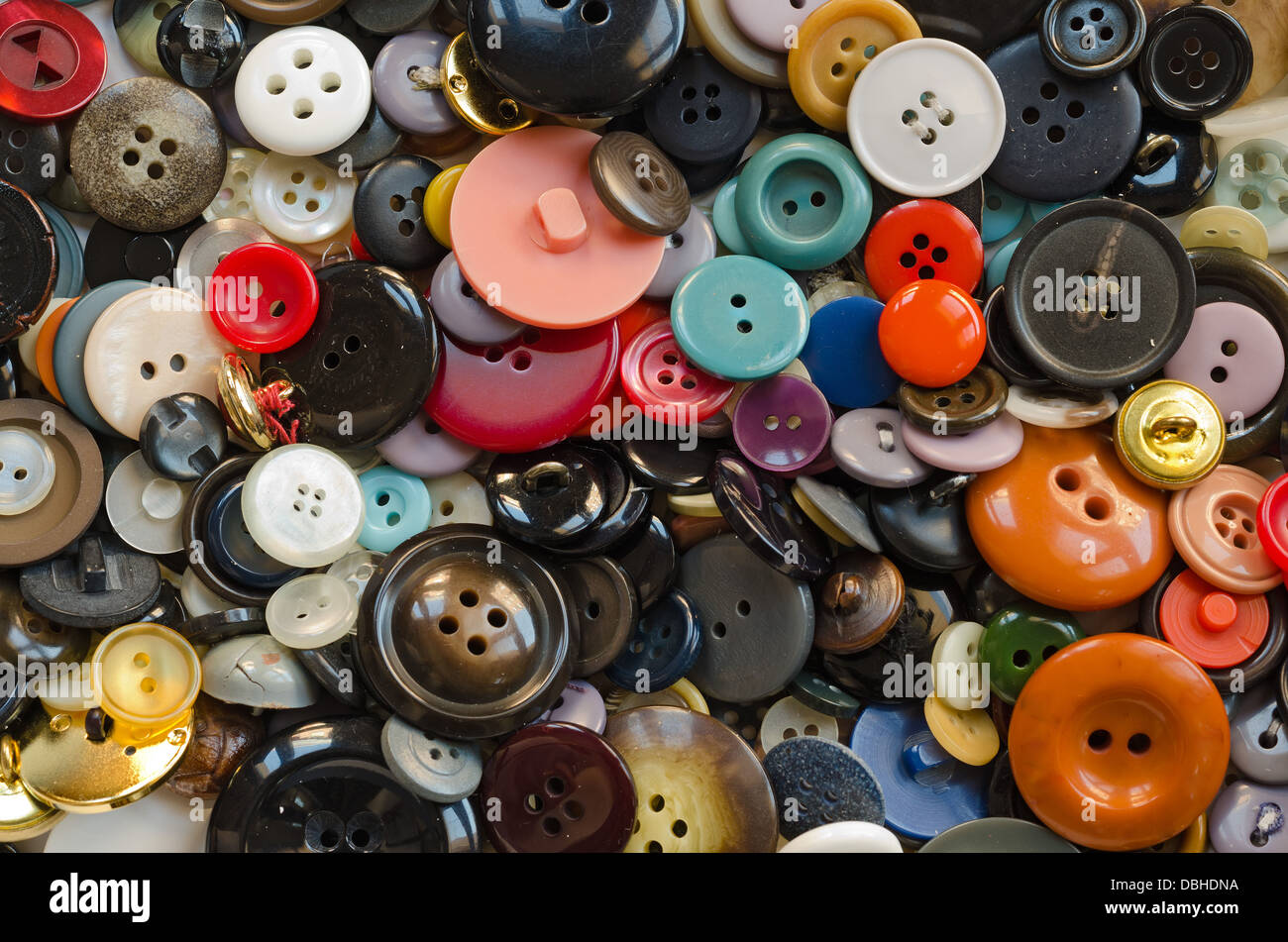 many buttons of different colors and shapes Stock Photo - Alamy