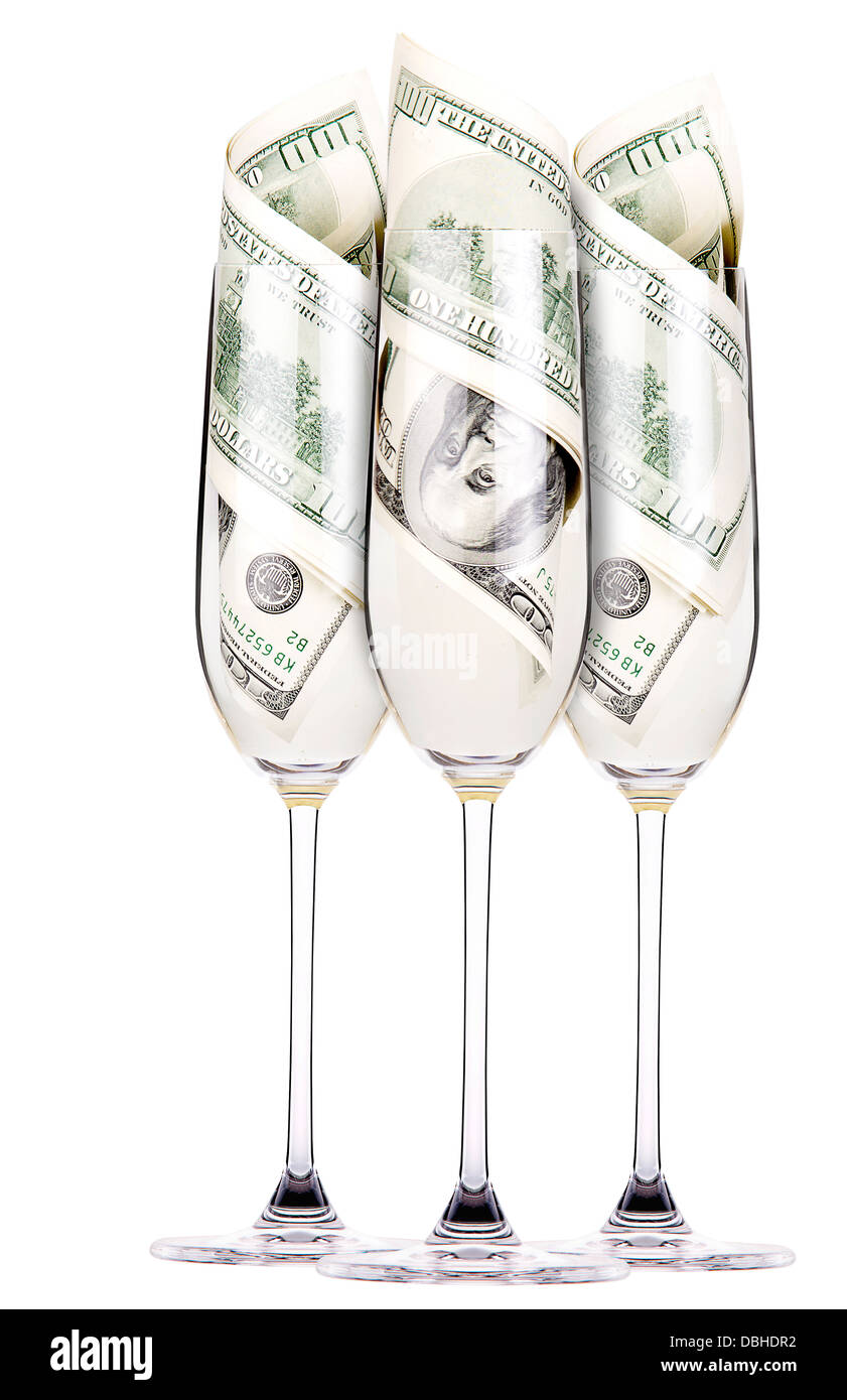 money Cocktail business concept present isolated Stock Photo - Alamy