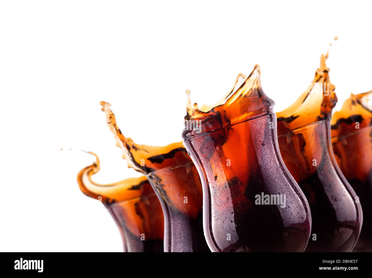 Fresh cola drink background with splash isolated on a white Stock Photo ...