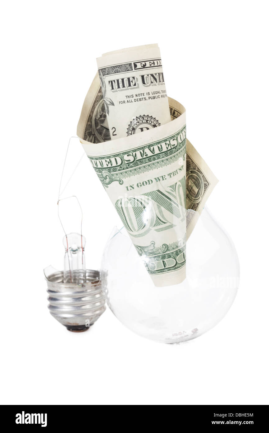 light bulb with dollar Stock Photo - Alamy