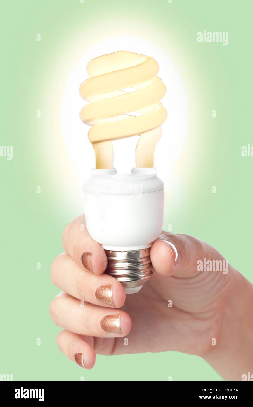a glowing fluorescent bulb Stock Photo - Alamy