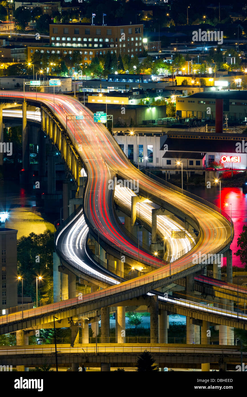 Portland freeway driving dusk hi-res stock photography and images - Alamy
