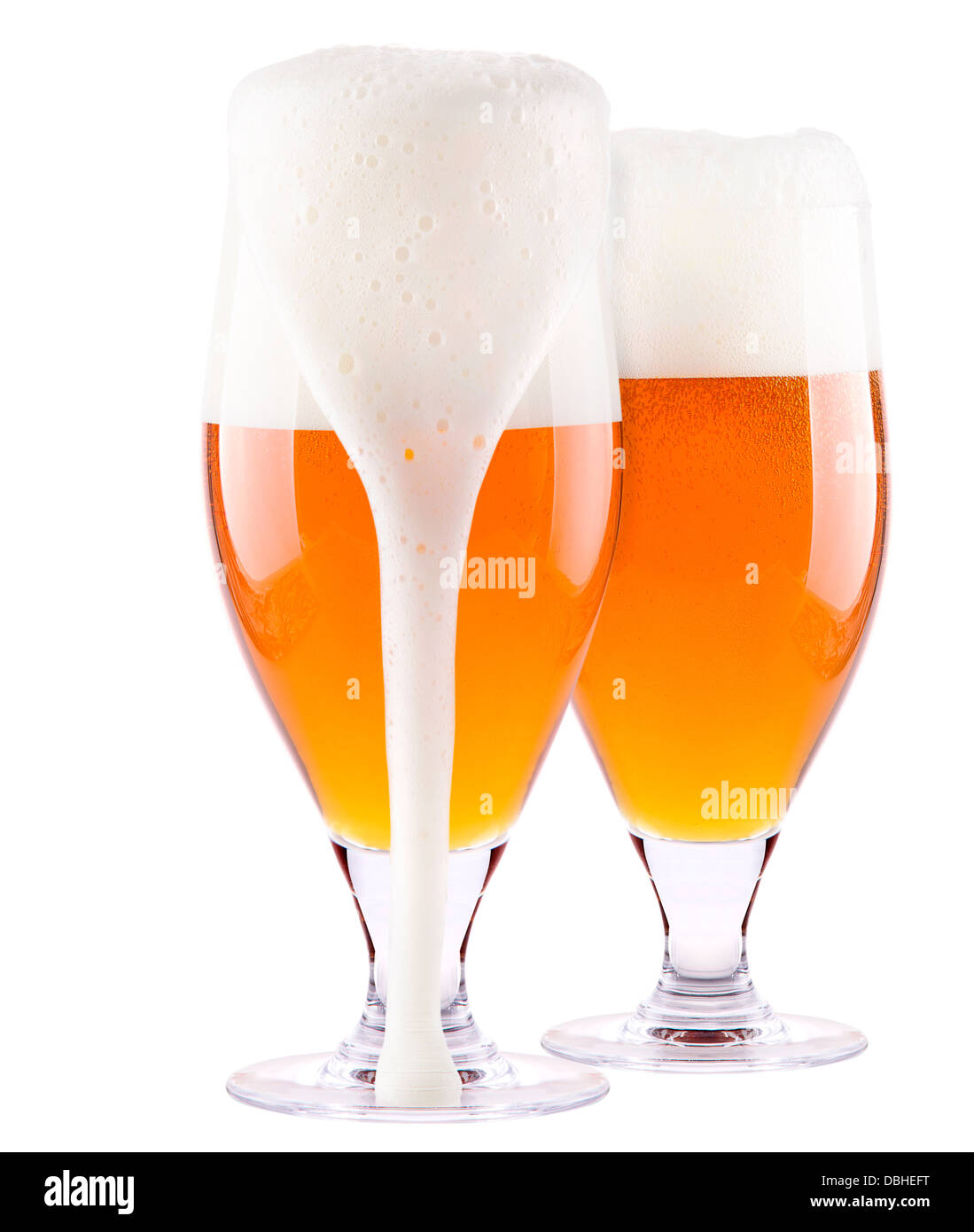 Frosty fresh beer collection with foam isolated background Stock Photo ...