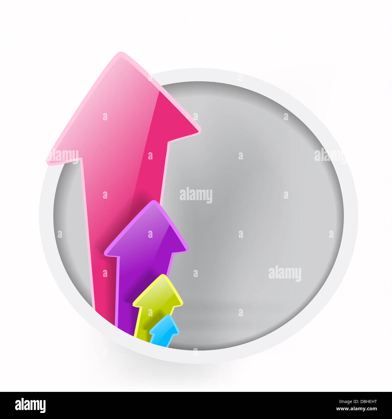 Raising color arrows with space for text Stock Photo - Alamy