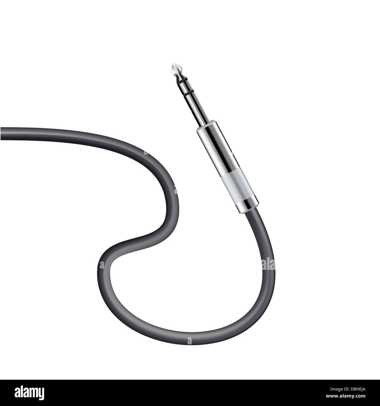 Jack with cable isolated on white Stock Photo - Alamy