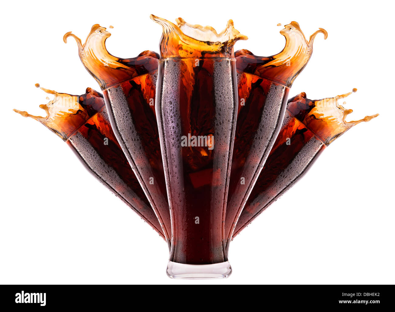 Fresh cola drink background with splash isolated on a white Stock Photo ...