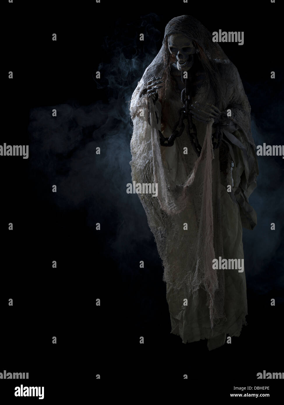 image of a skeleton surrounded with smoke Stock Photo - Alamy