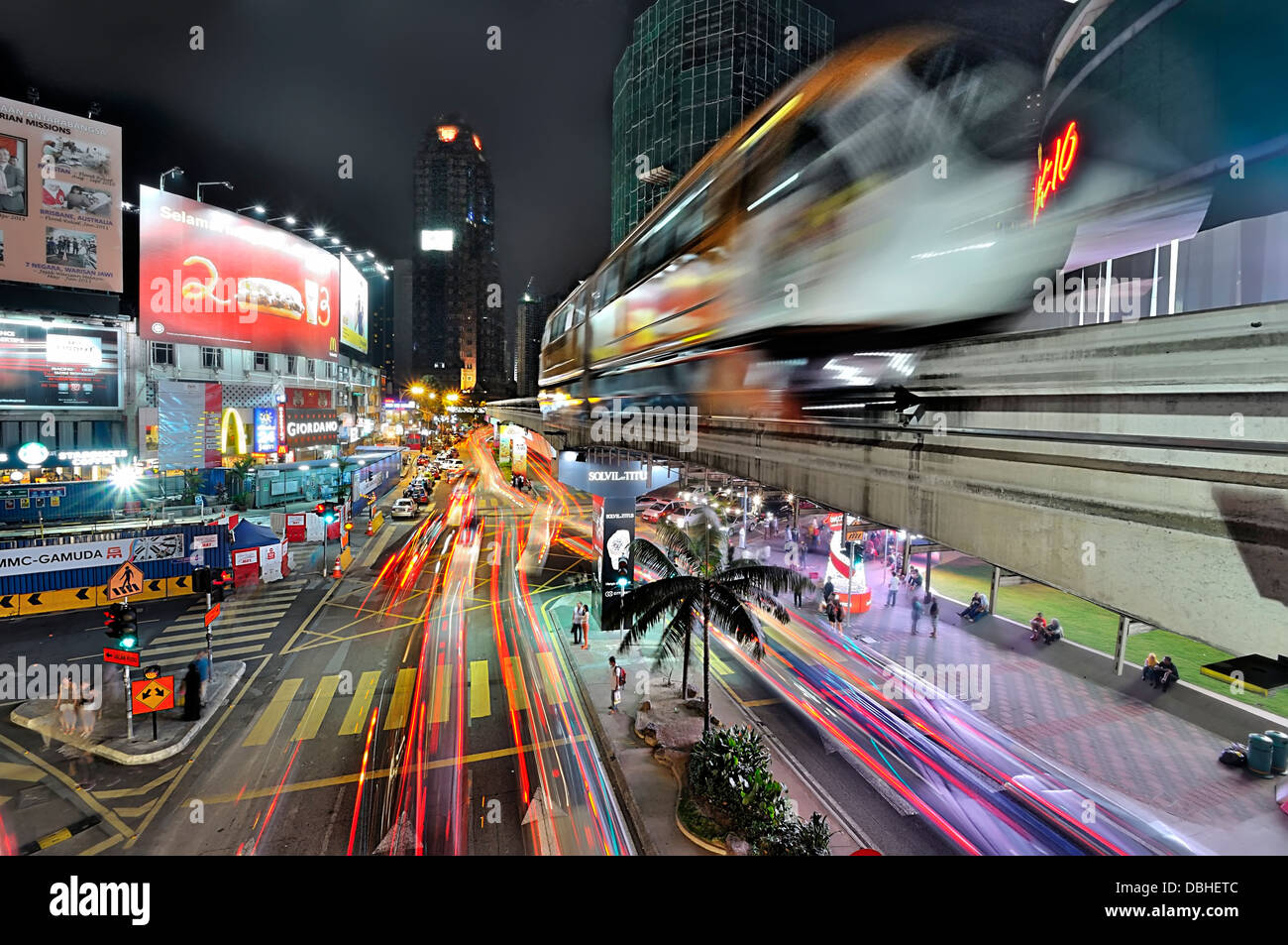 Busy cityscape at Mid Night Stock Photo - Alamy