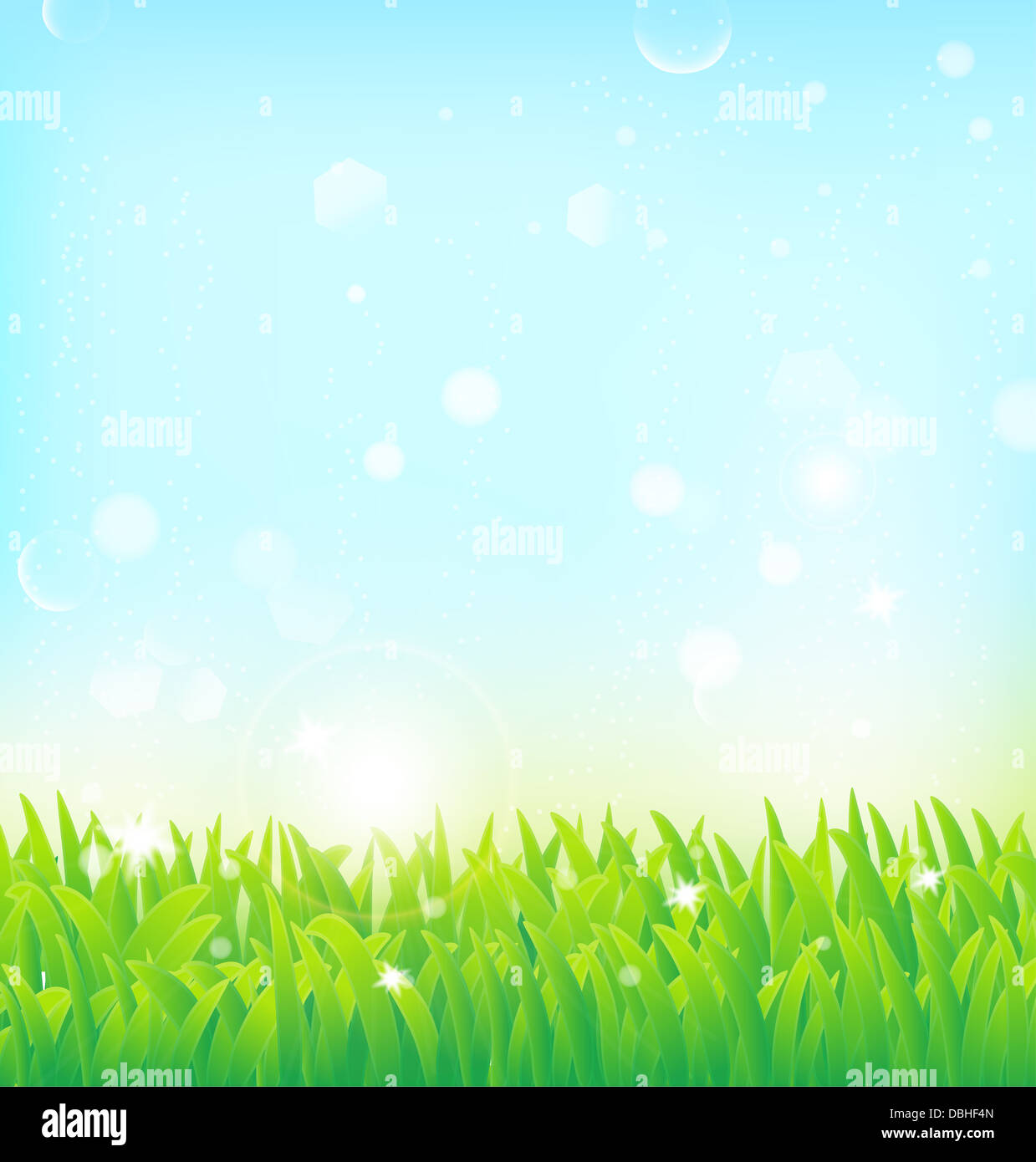 spring background with grass and light effects Stock Photo - Alamy