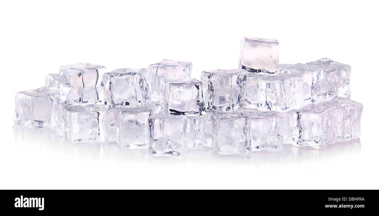 lot of Ice cubes isolated on white background Stock Photo - Alamy