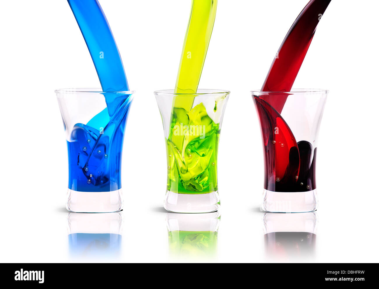 Set of alcoholic cocktails background isolated on a white Stock Photo ...