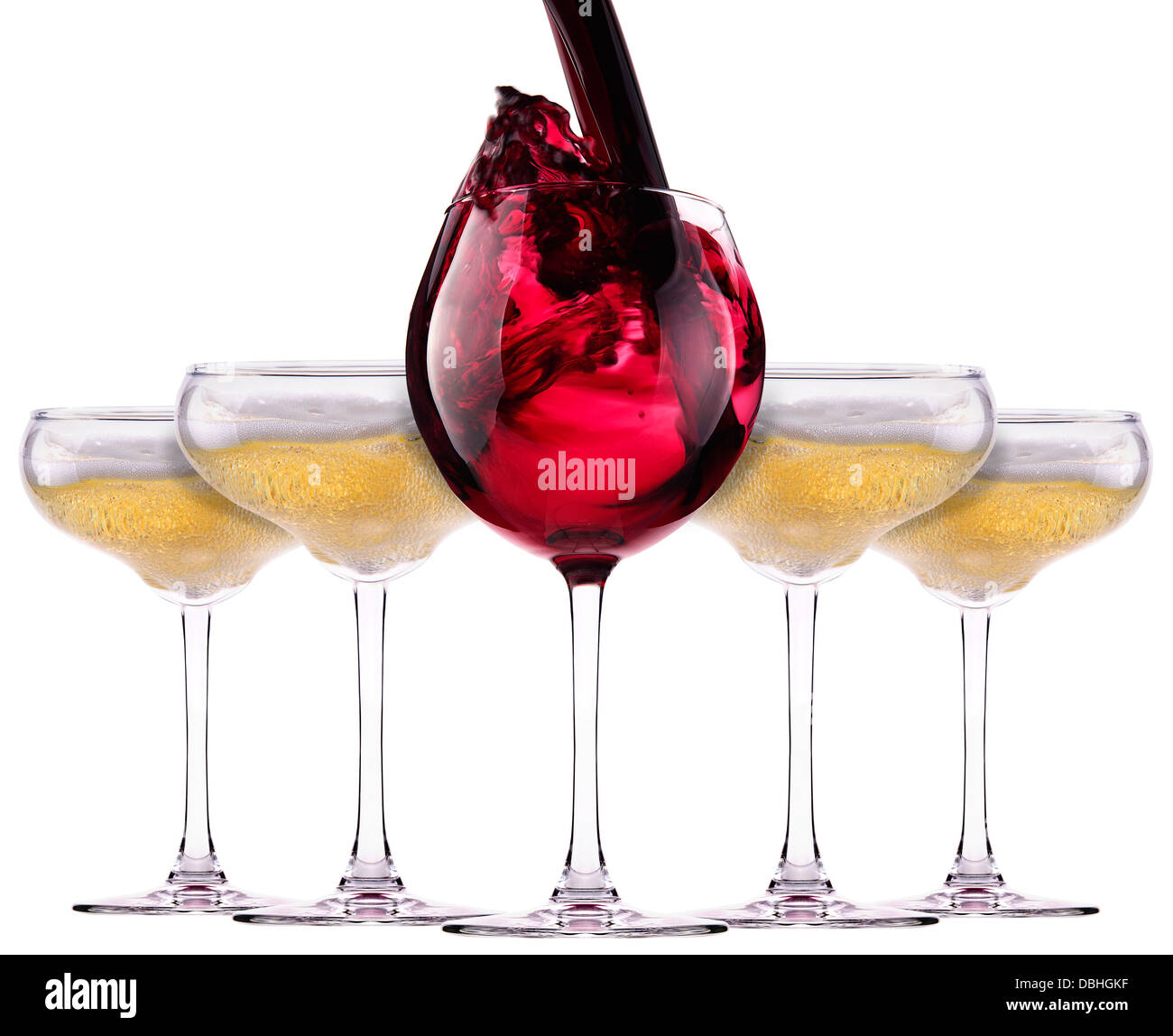 celebrate the holiday background -red wine and champagne Stock Photo ...