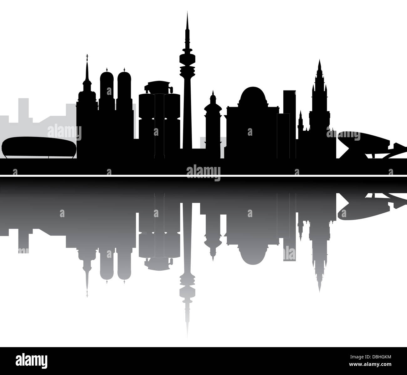 Munich city skyline silhouette hi-res stock photography and images - Alamy