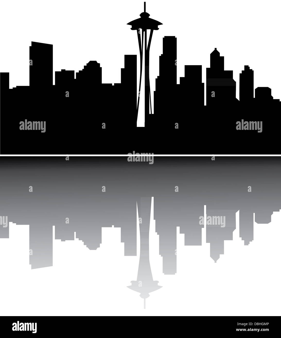 Outline Seattle City Skyline High Resolution Stock Photography and ...