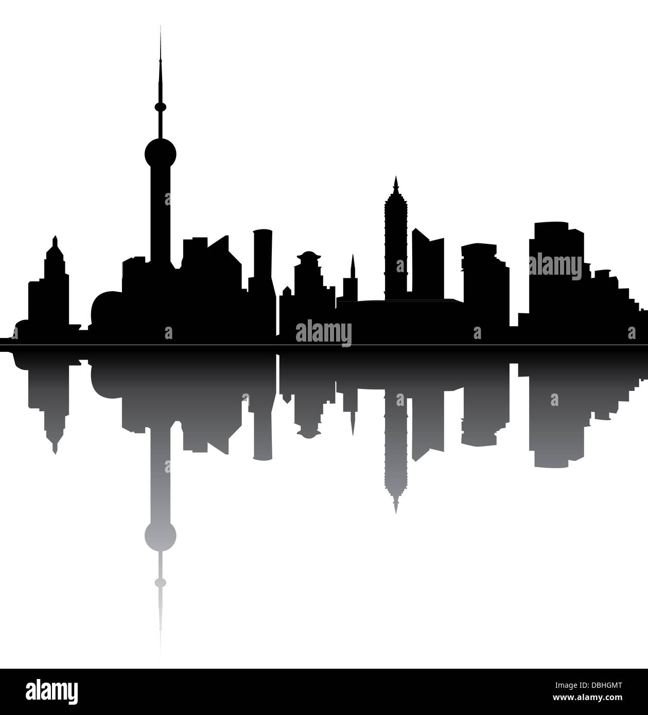 Shanghai skyline black and white hi-res stock photography and images ...
